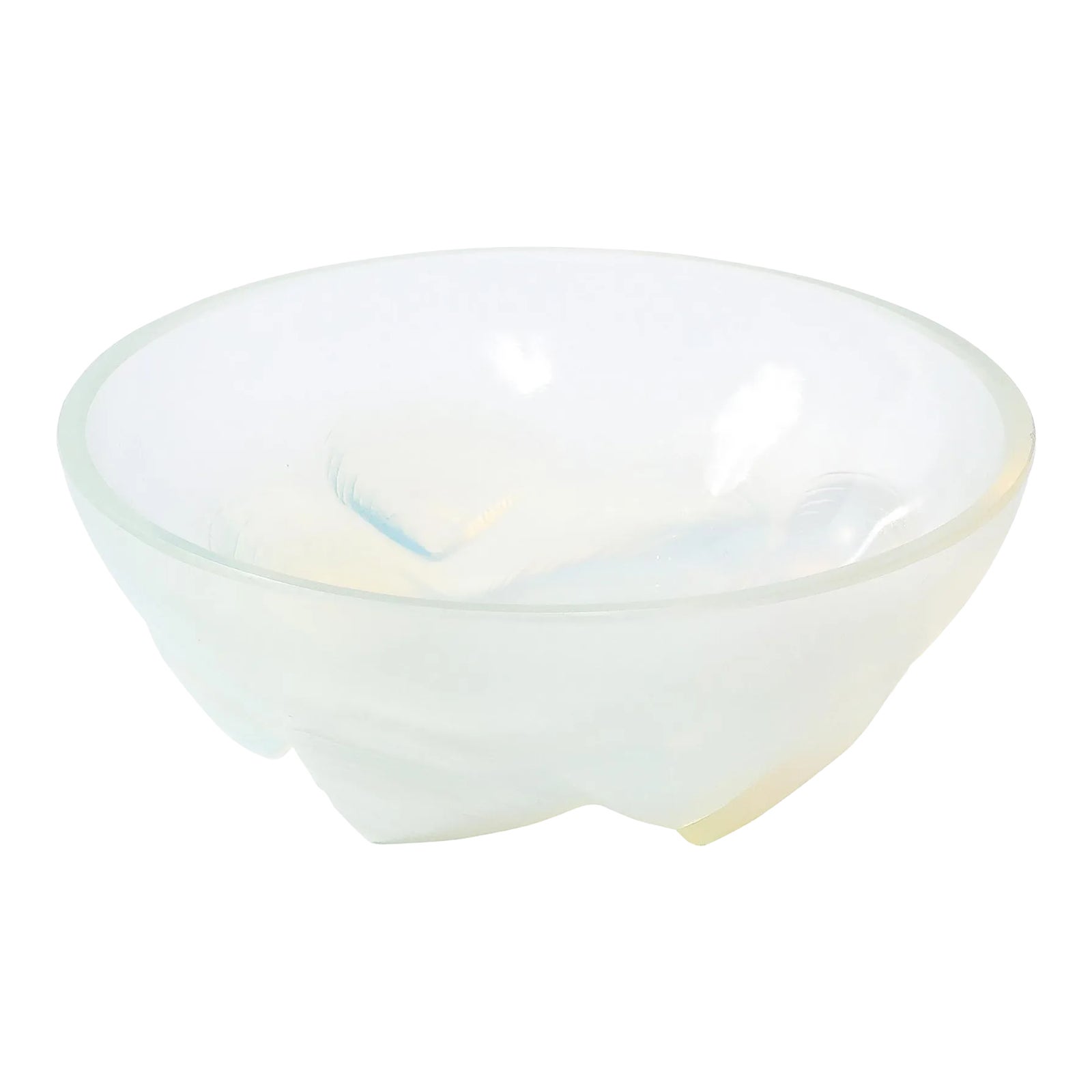 Art Deco Opalescent Glass Shell Bowl Signed Sabino | Chairish