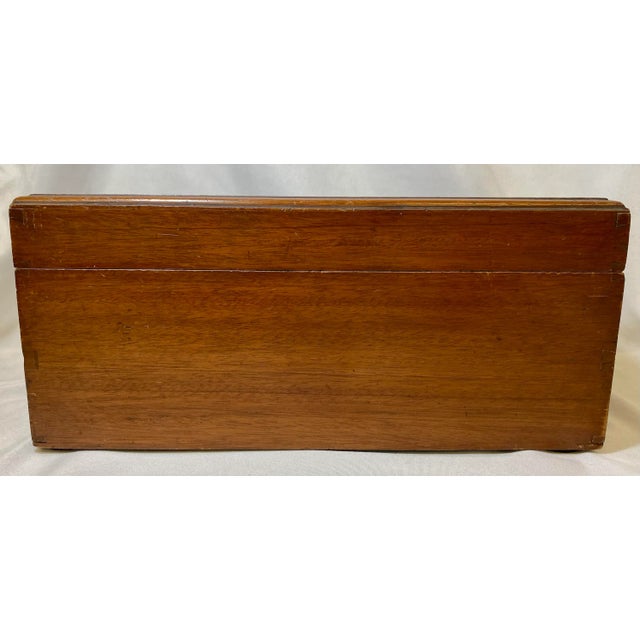 Antique Wooden Box With Graceful Beveled Edge Top From England - Circa ...