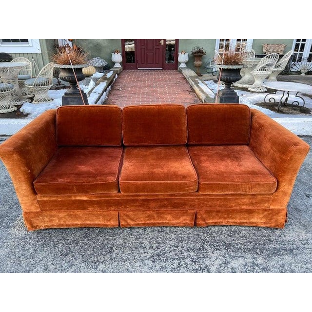 Vintage Burnt Orange Velvet Sofa Chairish