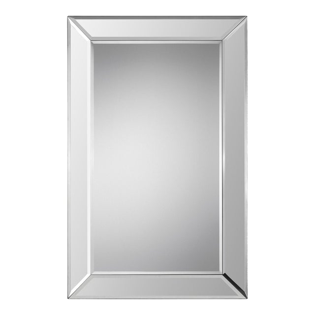 Beveled Frameless Rectangular Mirror | Chairish