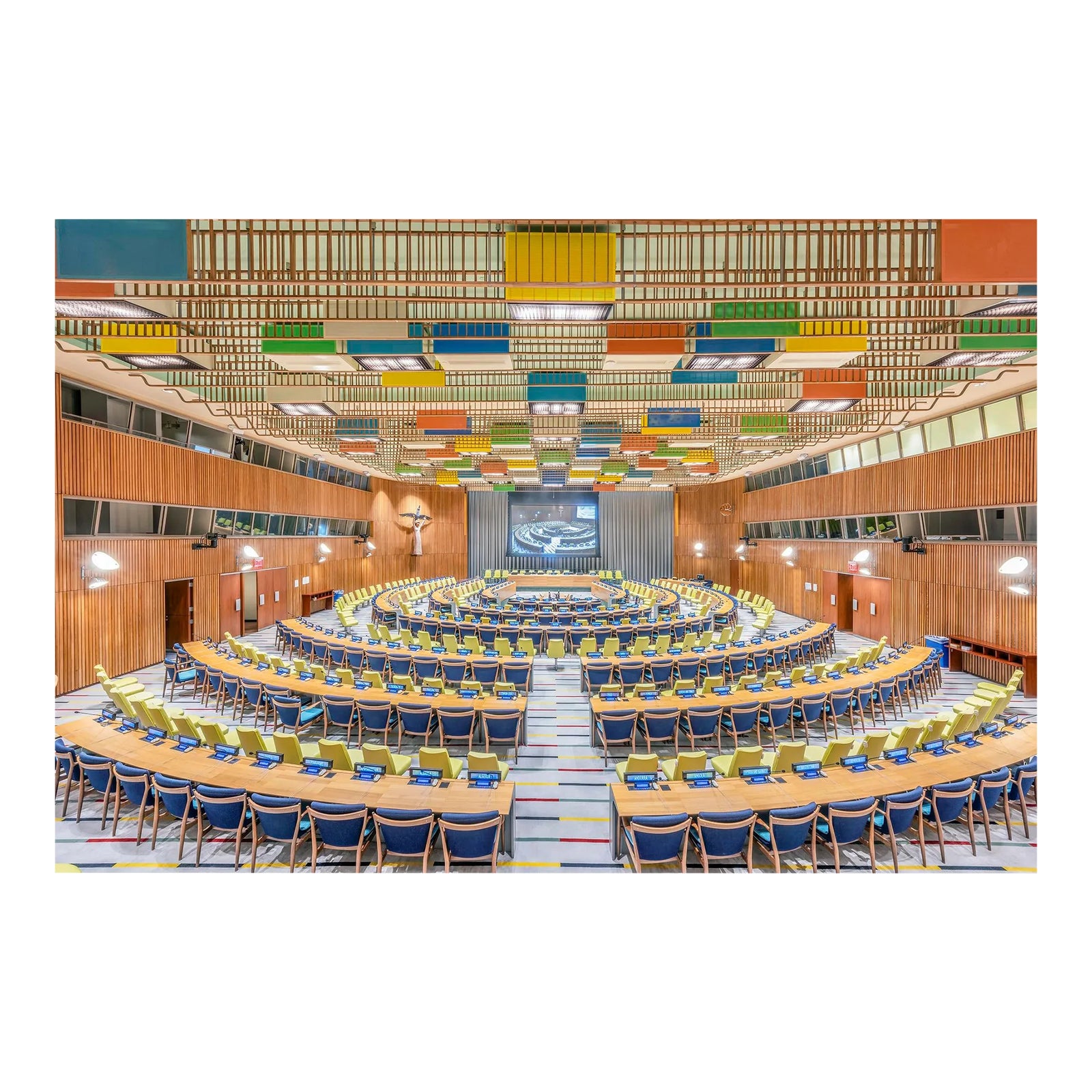 United Nations, Council Chamber Room Photograph by Richard Silver, 24 x ...