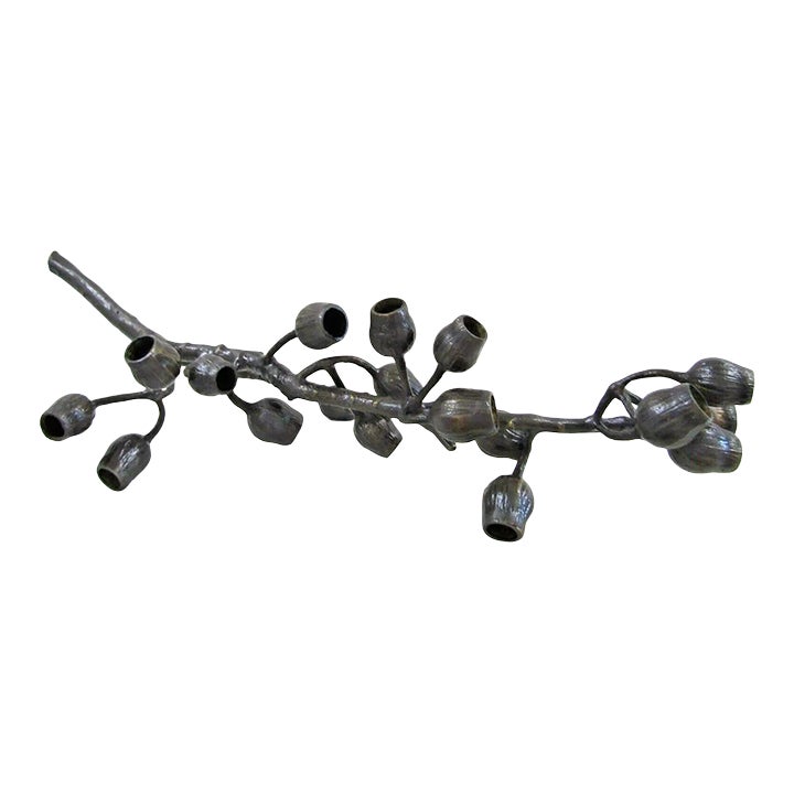 1990s Michael Aram Bronze Hand Crafted Olive Branch Sculpture Signed ...