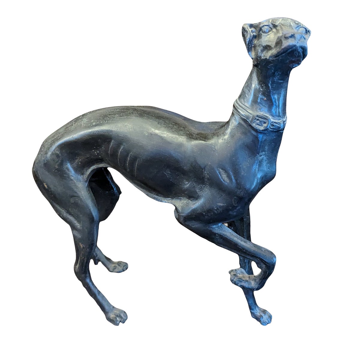 Vintage Cast Metal Greyhound Sculpture, Whippet Dog | Chairish