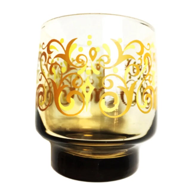 1960s Vintage Libbey Amber Colored Glassware - Set of 6 | Chairish