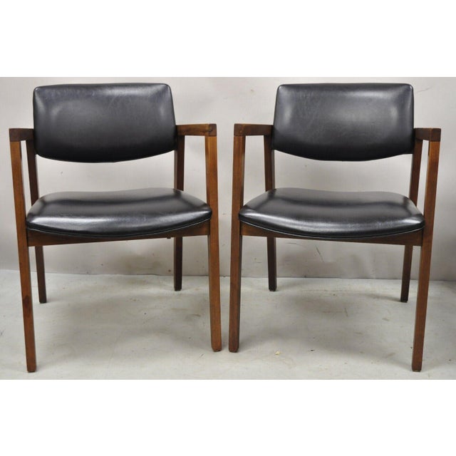 Pair Vintage Mid Century Modern Walnut Arm Chair Lounge Chair by United ...