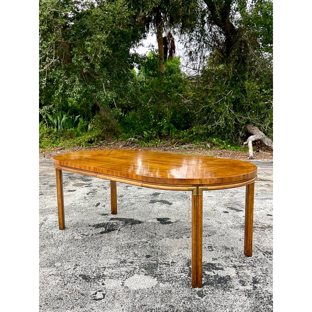 Late 20th Century Vintage Boho Drexel Accolade Campaign Dining Table | Chairish