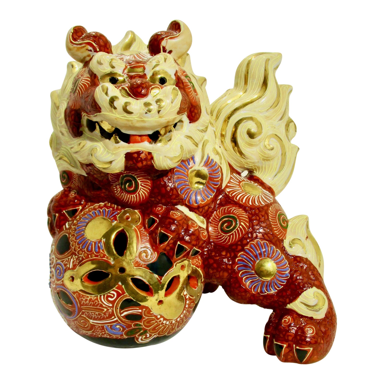 Japanese Modern Good Luck Dog Figurine | Chairish