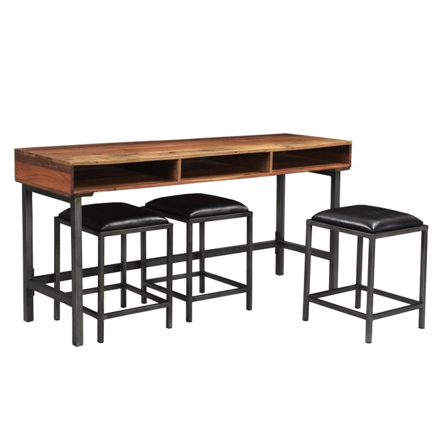 Luna Sofa Table With Set of 3 Stools | Chairish
