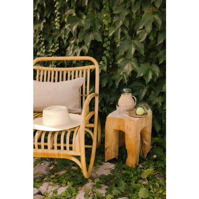 Vintage Inspired Loup Rattan Lounge Chair | Chairish