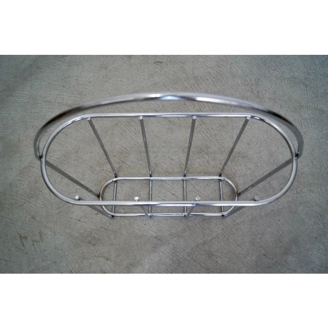 1970's Art Deco Chrome Magazine Rack | Chairish