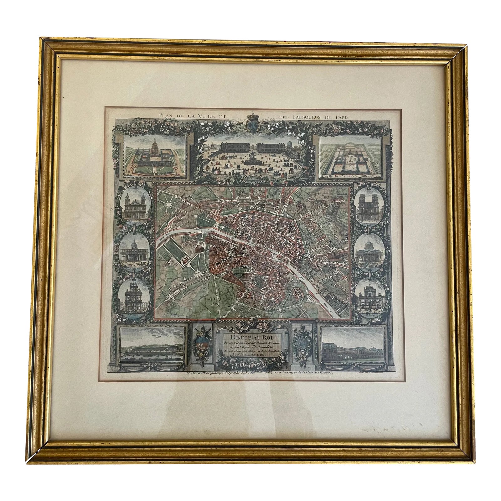 1770's Antique Paris Map | Chairish