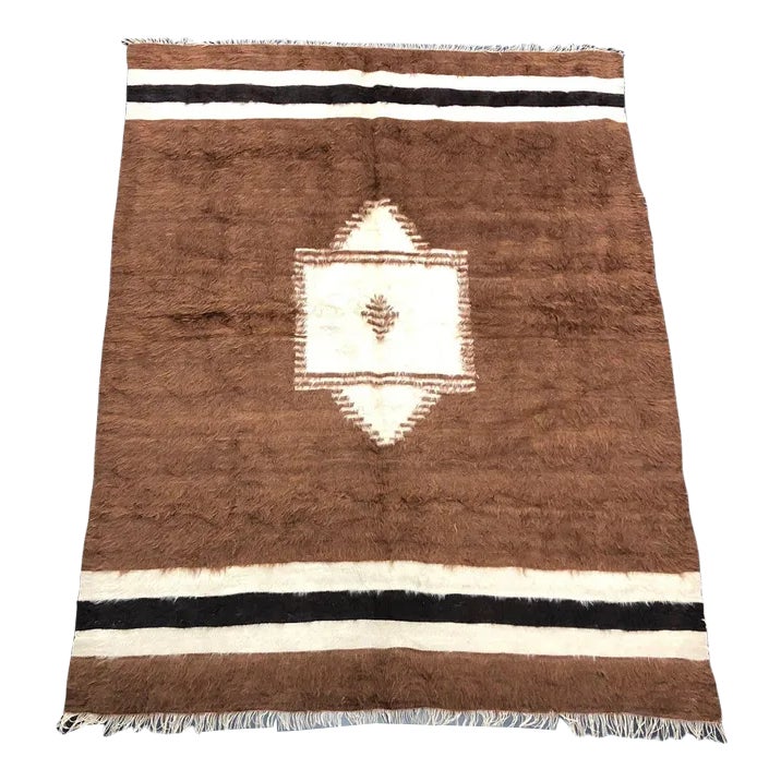 Turkish Brown Kilim Rug | Chairish