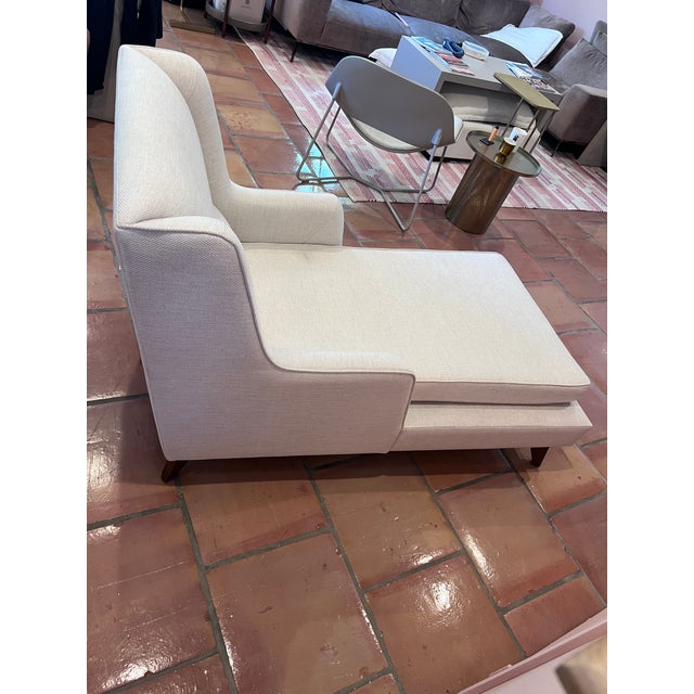 Beige Chaise Lounge Chair | Chairish