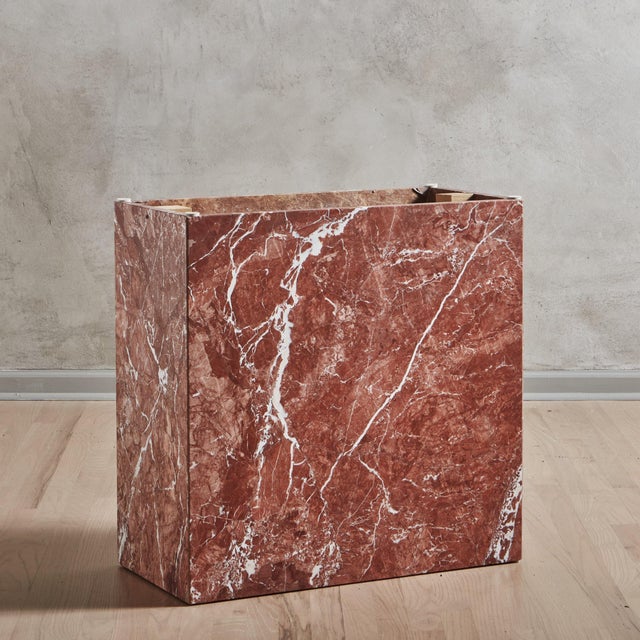 Rouge Marble Dining Table with Pedestal Base, 20th Century | Chairish