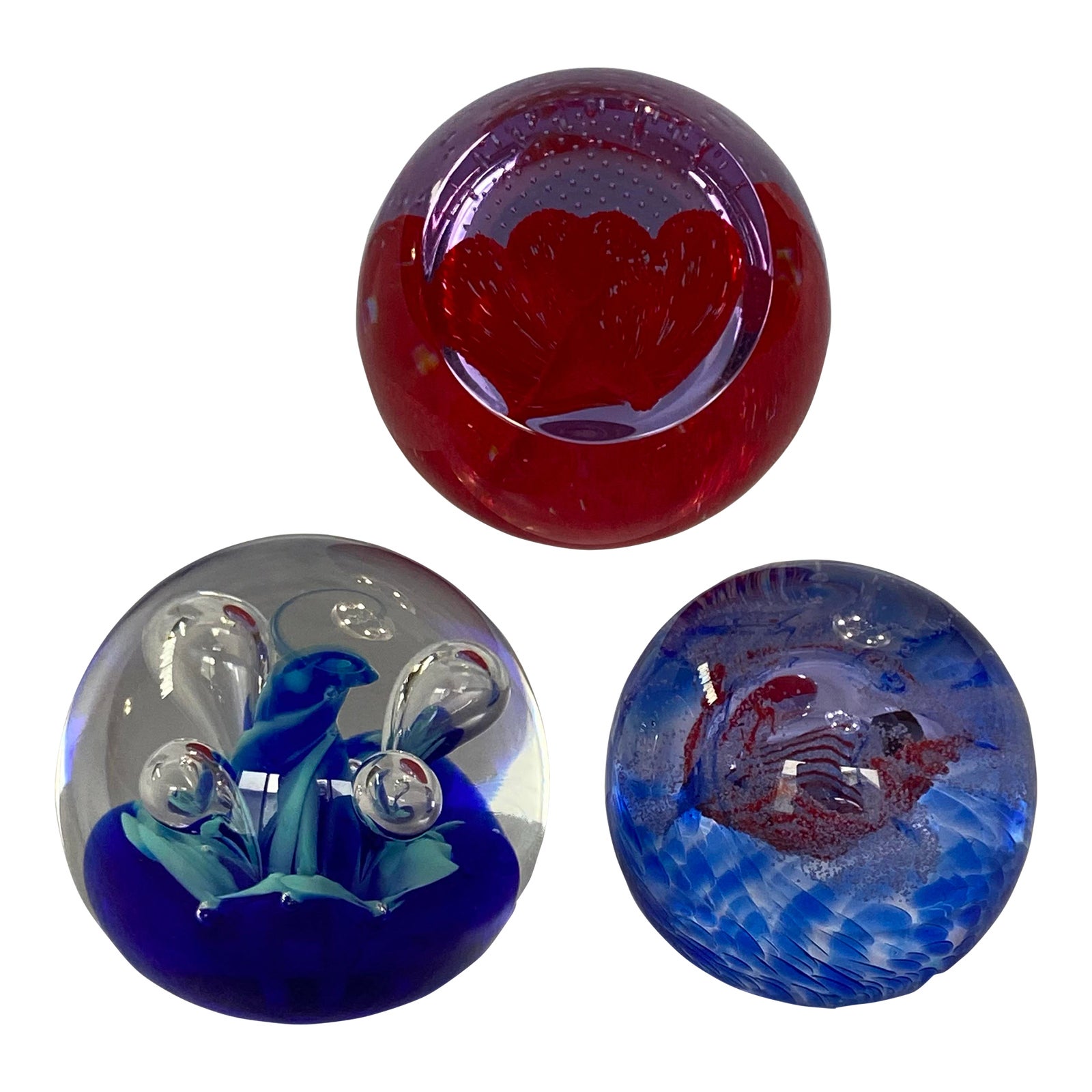 Early 21st Century Caithnessb Art Glass Paperweights, Scotland- Set of ...