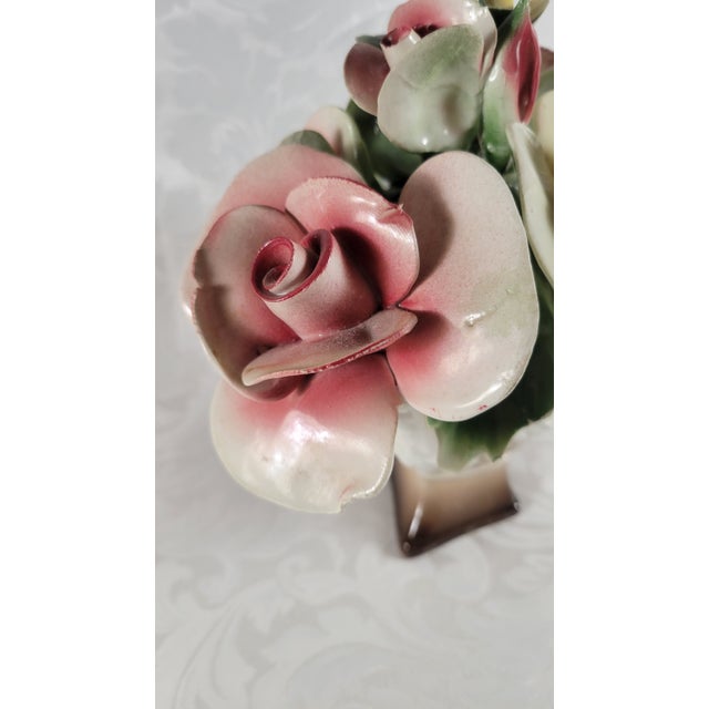Vintage Capodimonte Porcelain Rose Bouquet | Chairish
