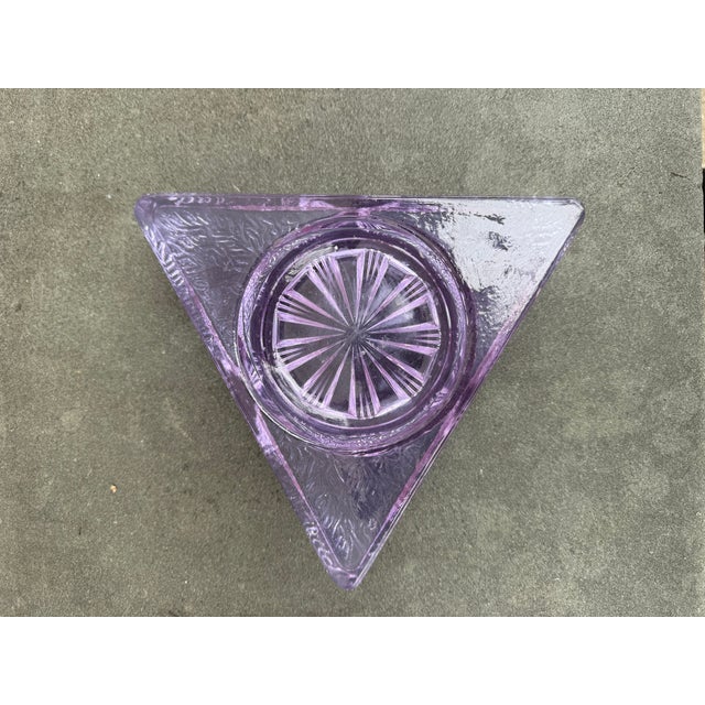 1960s Alexandrite Neodymium Pressed Glass Triangle Ashtray Votive ...