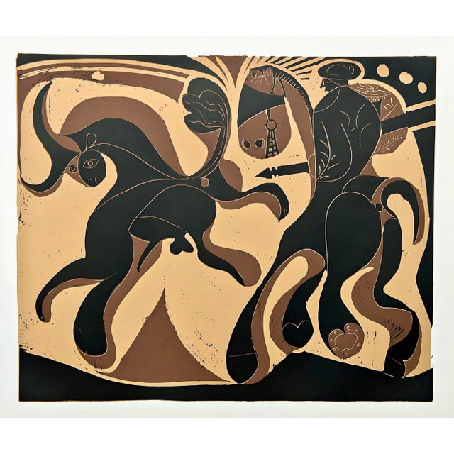 1960s Pablo Picasso, Picador and Fleeing Bull, Linogravures Print ...