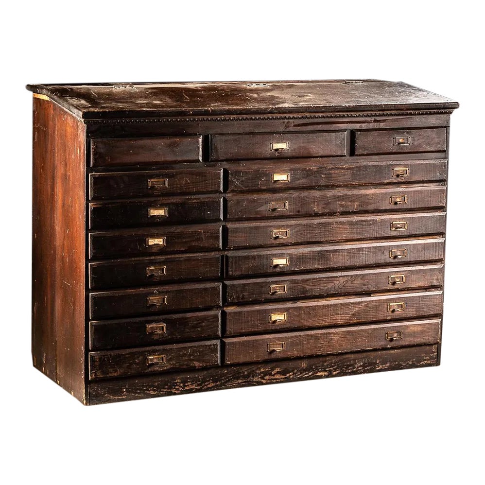 Early 20th Century Flip Top Map Cabinet | Chairish