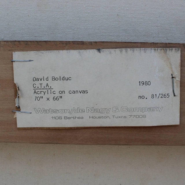 David Wayne Bolduc "C.T.A."- Large Blue Abstract Painting 1980 | Chairish