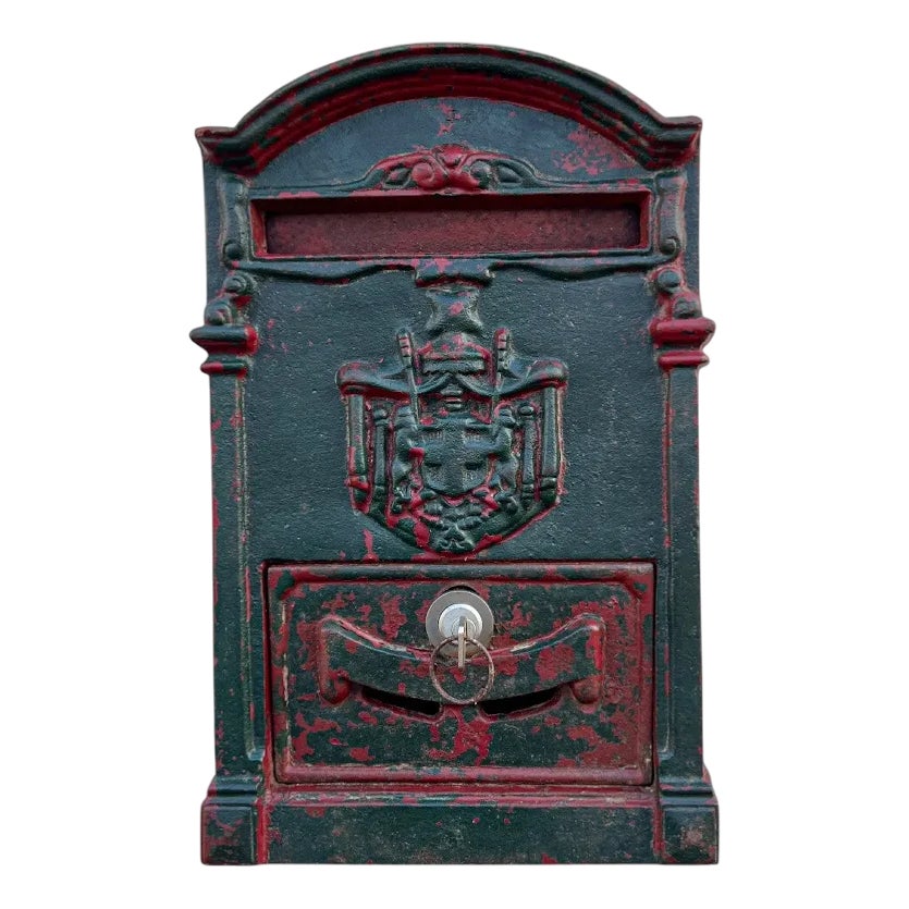 Late 19th Century French Cast Iron Post Office Mailbox , 1890s | Chairish