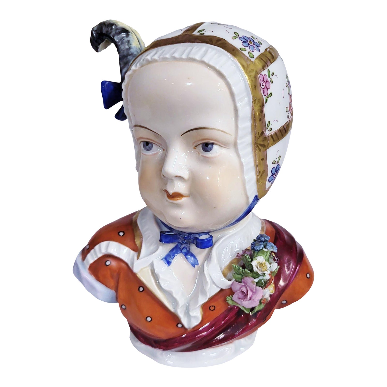 19th C German Prince Louis Charles De Bourbon Dresden Porcelain Bust by ...