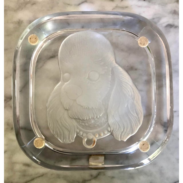 French Sevres Crystal Poodle Dog Ashtray/Catchall | Chairish