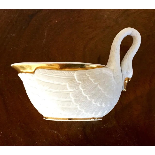 Early 19th Century French Empire Porcelain Swan Creamer | Chairish