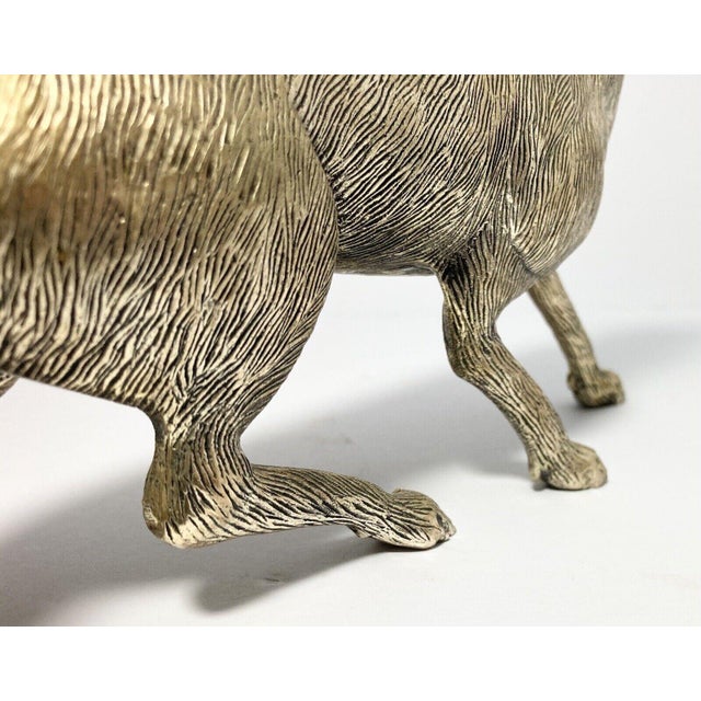 Contemporary Wildwood Gold Toned Bronze Cast “Fox” Figurine Statue ...