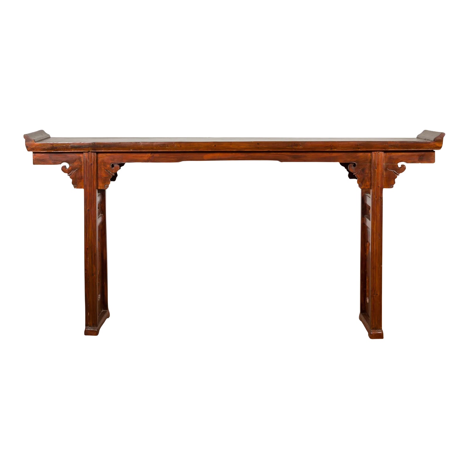 Chinese Late Qing Dynasty Altar Console Table with Lateral Pierced Tree ...