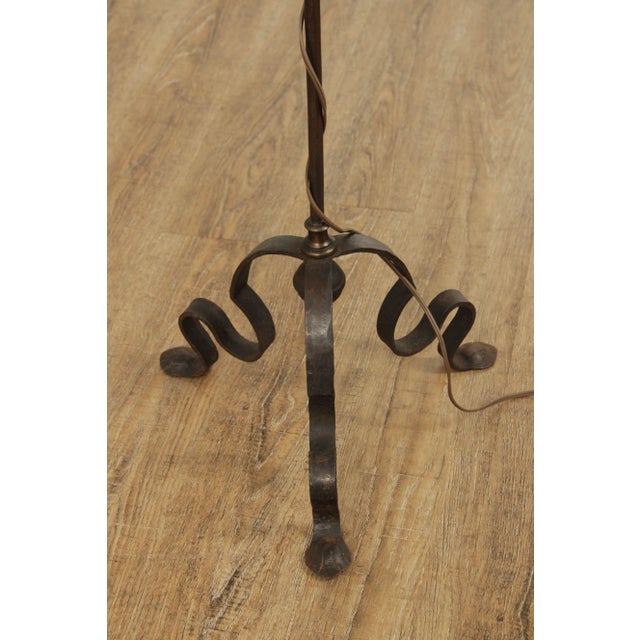 Antique Gothic Forged Iron and Gilt Floor Lamp | Chairish