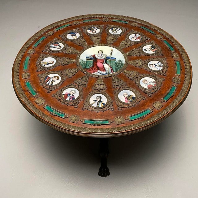 Napoleonic Porcelain Plaque Mounted Center Table, Neoclassical, 1930s ...
