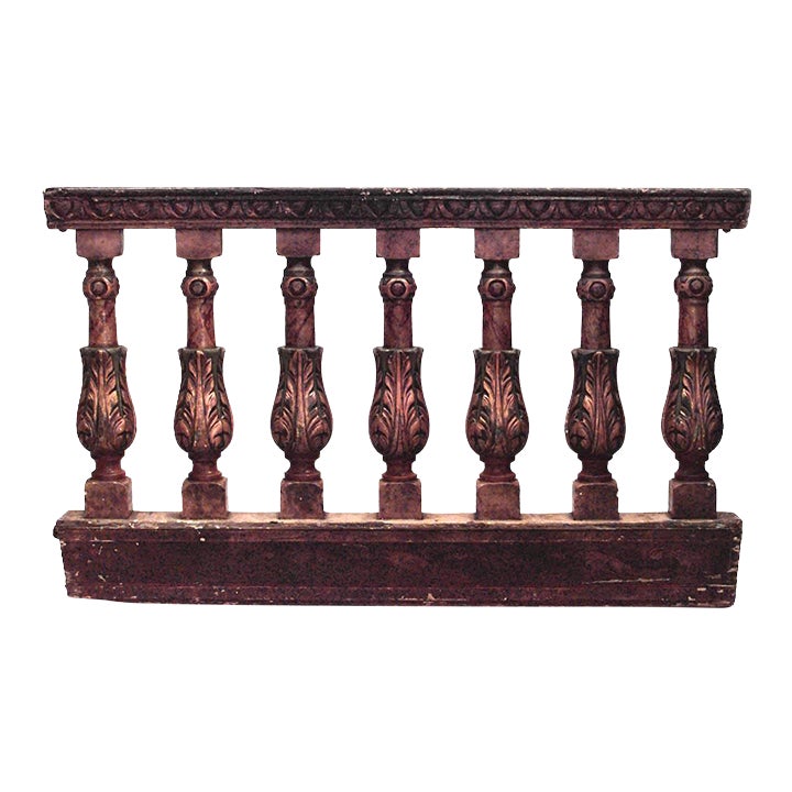 Italian Neo-Classic Carved Balustrade Railing | Chairish