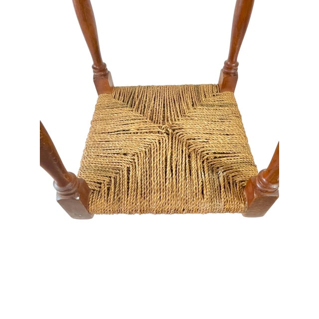 Early 20th Century Antique English Oak Rope Stool | Chairish