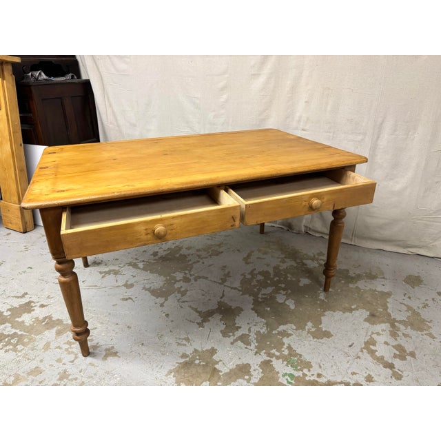 19th Century Four Drawer English Pine Prep Table | Chairish
