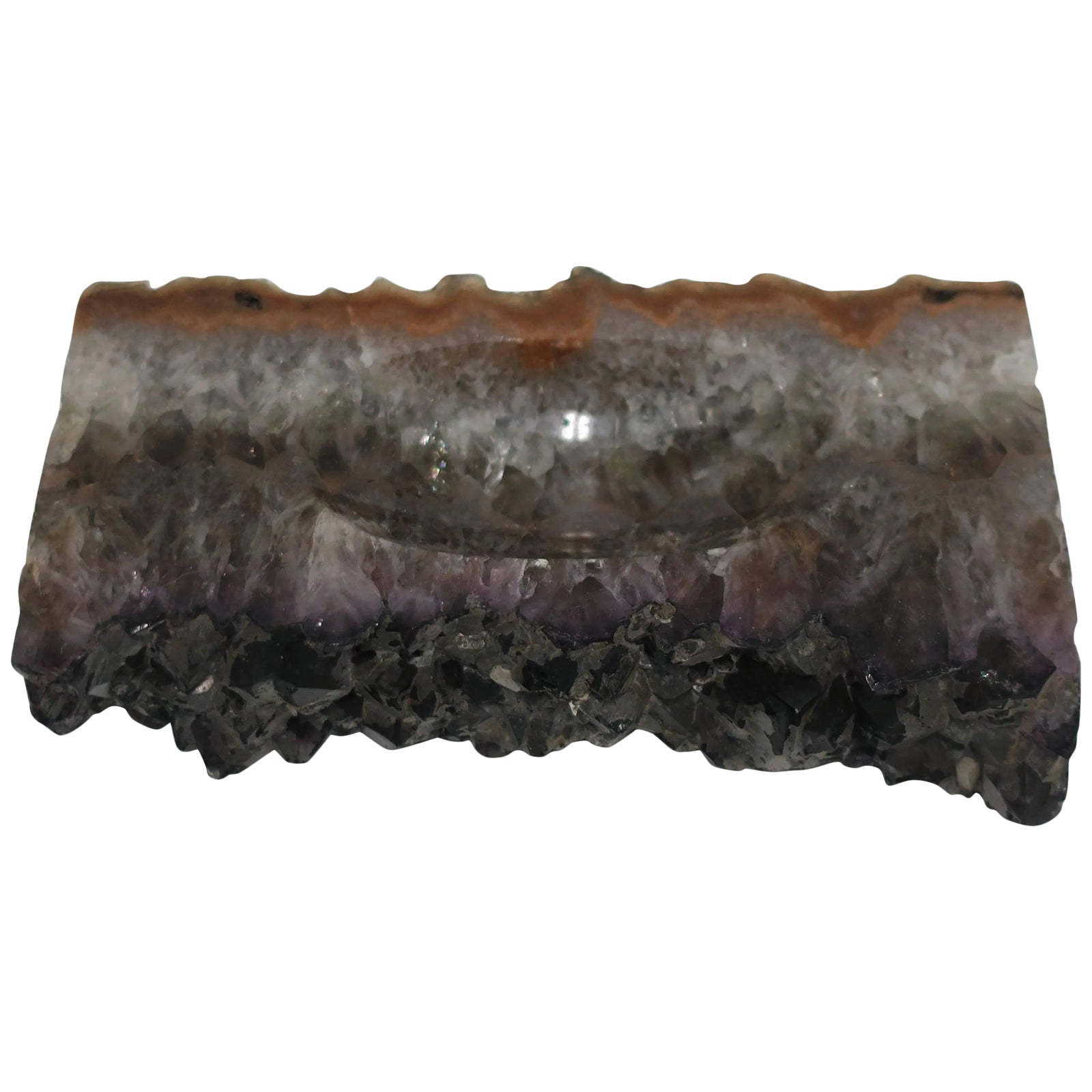 Purple Amethyst Natural Crystal Vessel Jewelry Dish | Chairish