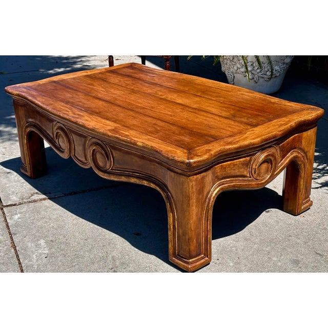 Large Gregorius Pineo Rustic European Coffee Cocktail Table | Chairish