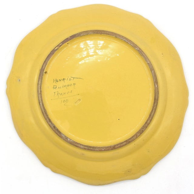 Assembled Pair of Large Yellow Ground Quimper Plates, Mid-20th Century ...