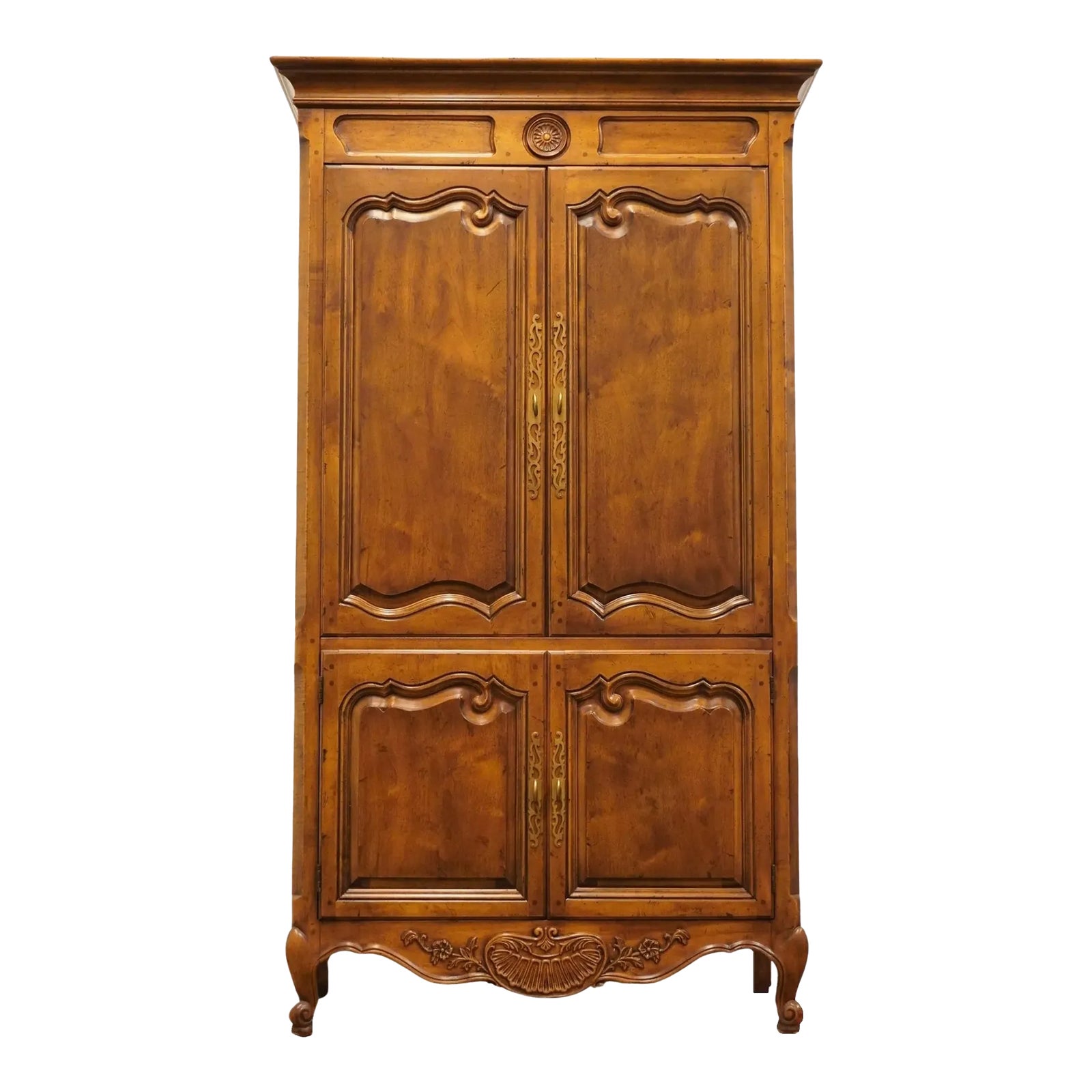 Henredon Furniture Solid Walnut Louis XV French Provincial 42" Media ...