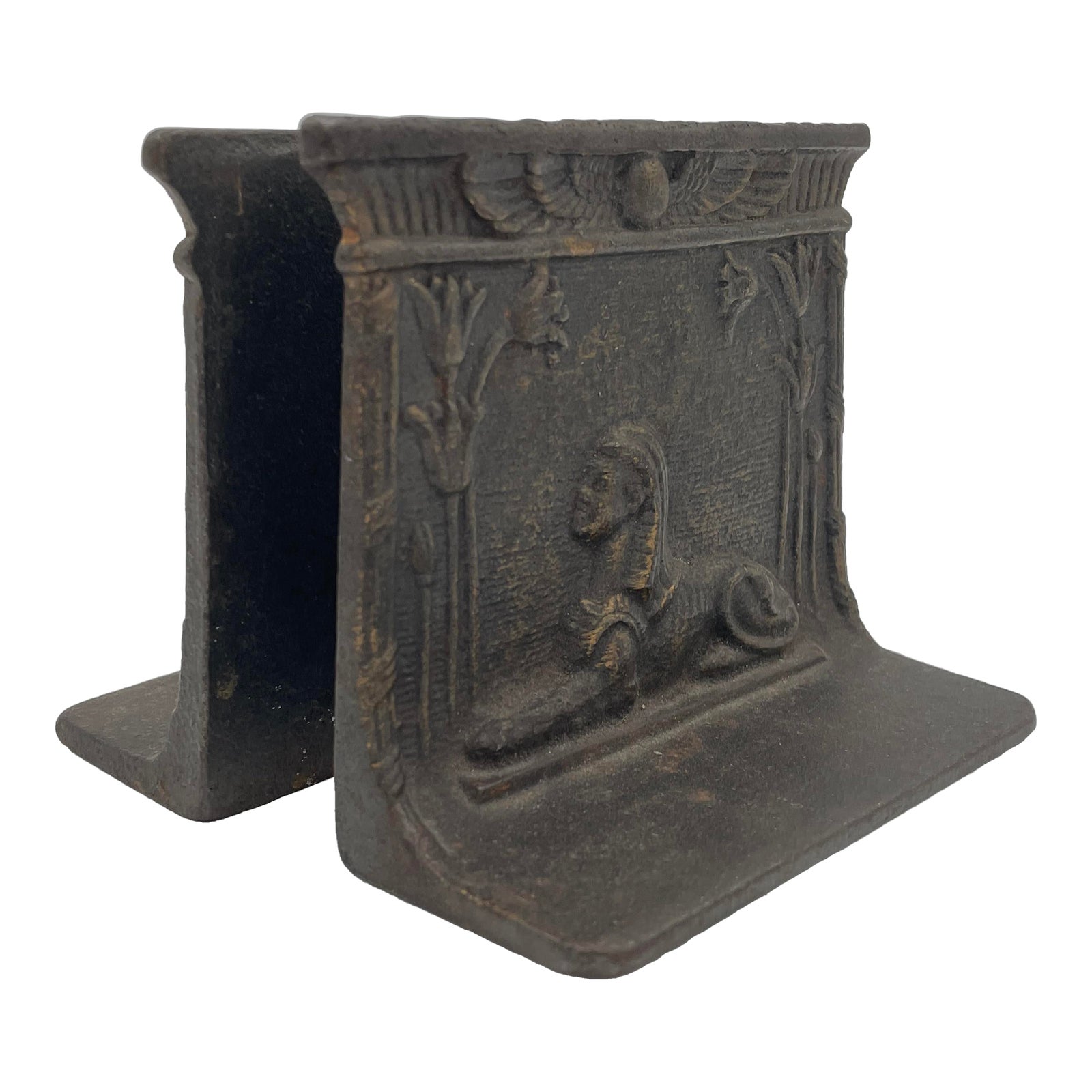 Antique Egyptian Revival Sphinx Bookends - a Pair | Chairish