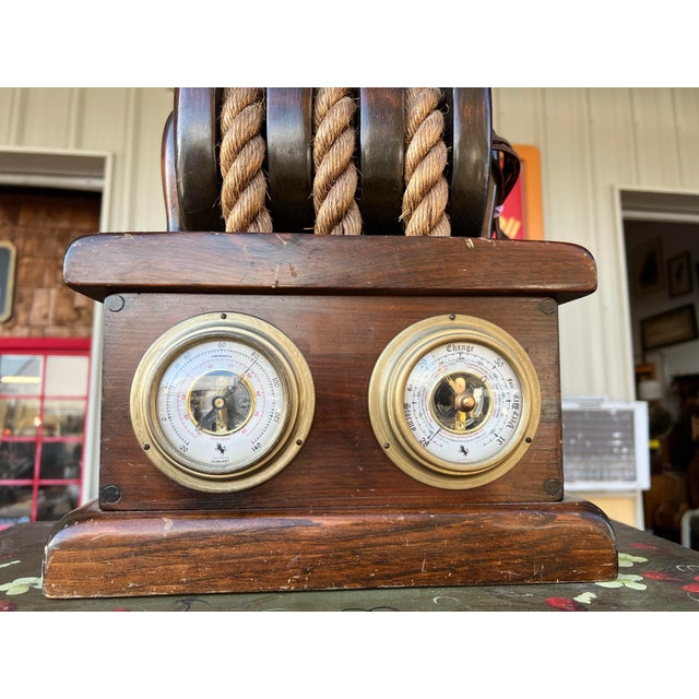 Mid 20th Century Nautical Barometer Lamp | Chairish