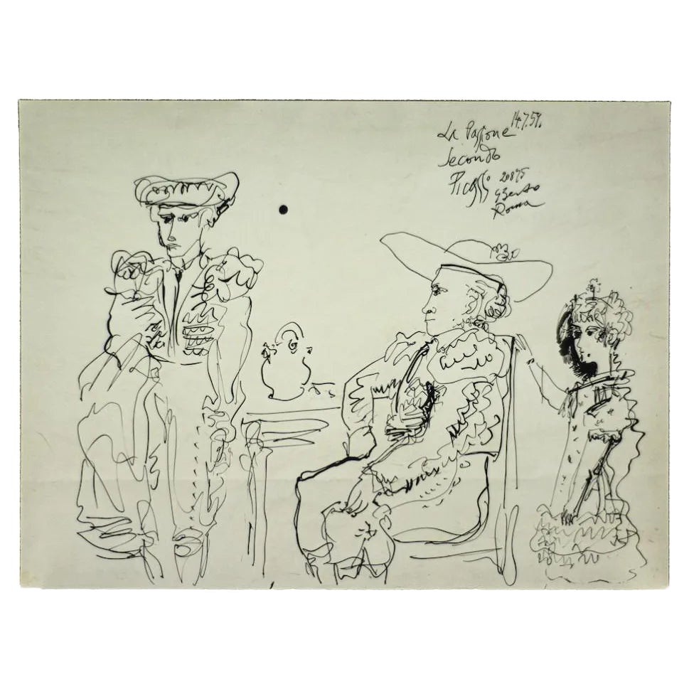 Gianpaolo Berto - Homage to Picasso - Original Ink Drawing - 1974 ...
