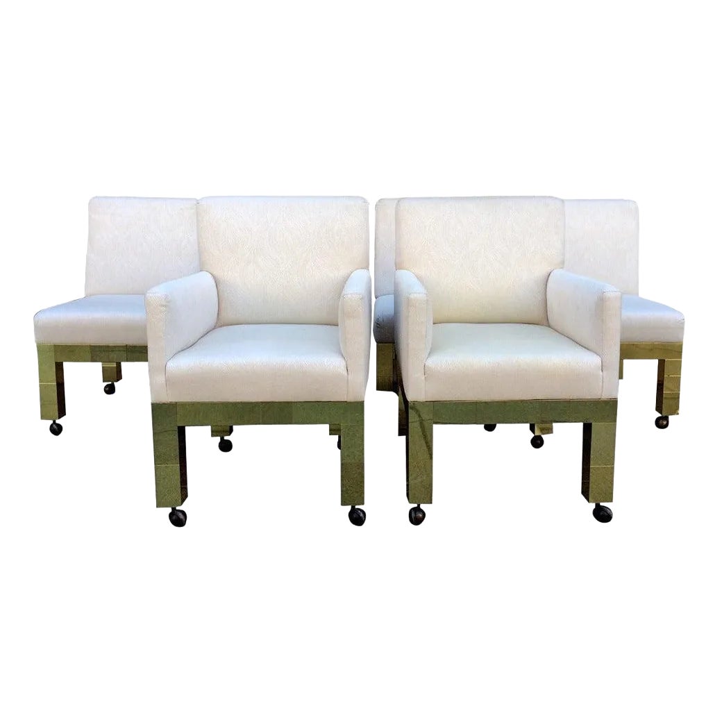 Brass Cityscape Chairs Paul Evans for Directional - Set of 6 | Chairish