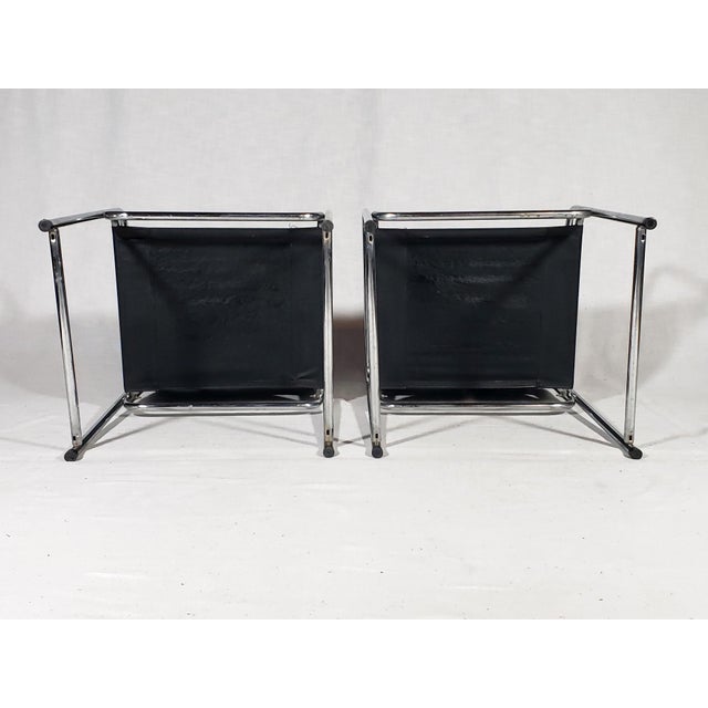 Vintage Original Mid-Century Modern Pair of Bauhaus Style Chrome Metal ...
