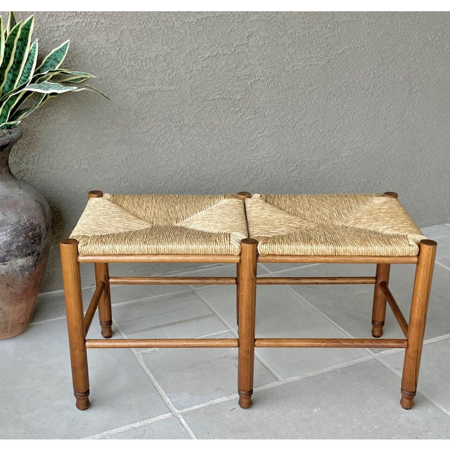 Mid 20th-Century Charlotte Perriand-Inspired Handwoven Natural Rush ...