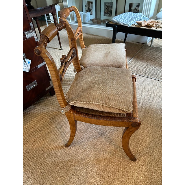 Tiger Maple Antique Side Chairs -A Pair | Chairish