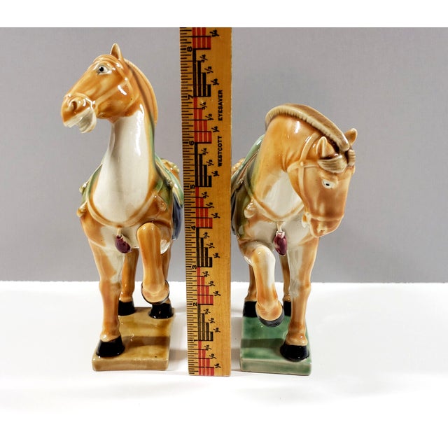 Vintage Chinese Tang Dynasty Sancai Style Glazed Ceramic War Horse ...