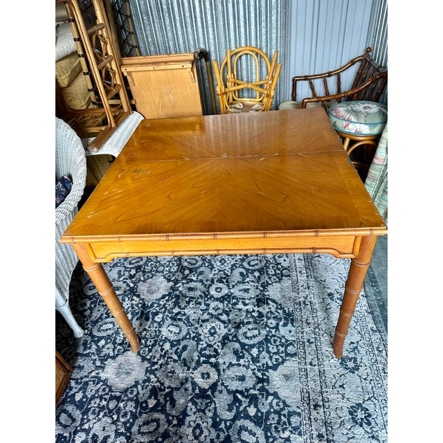Faux Bamboo Game Table/Dining Table | Chairish