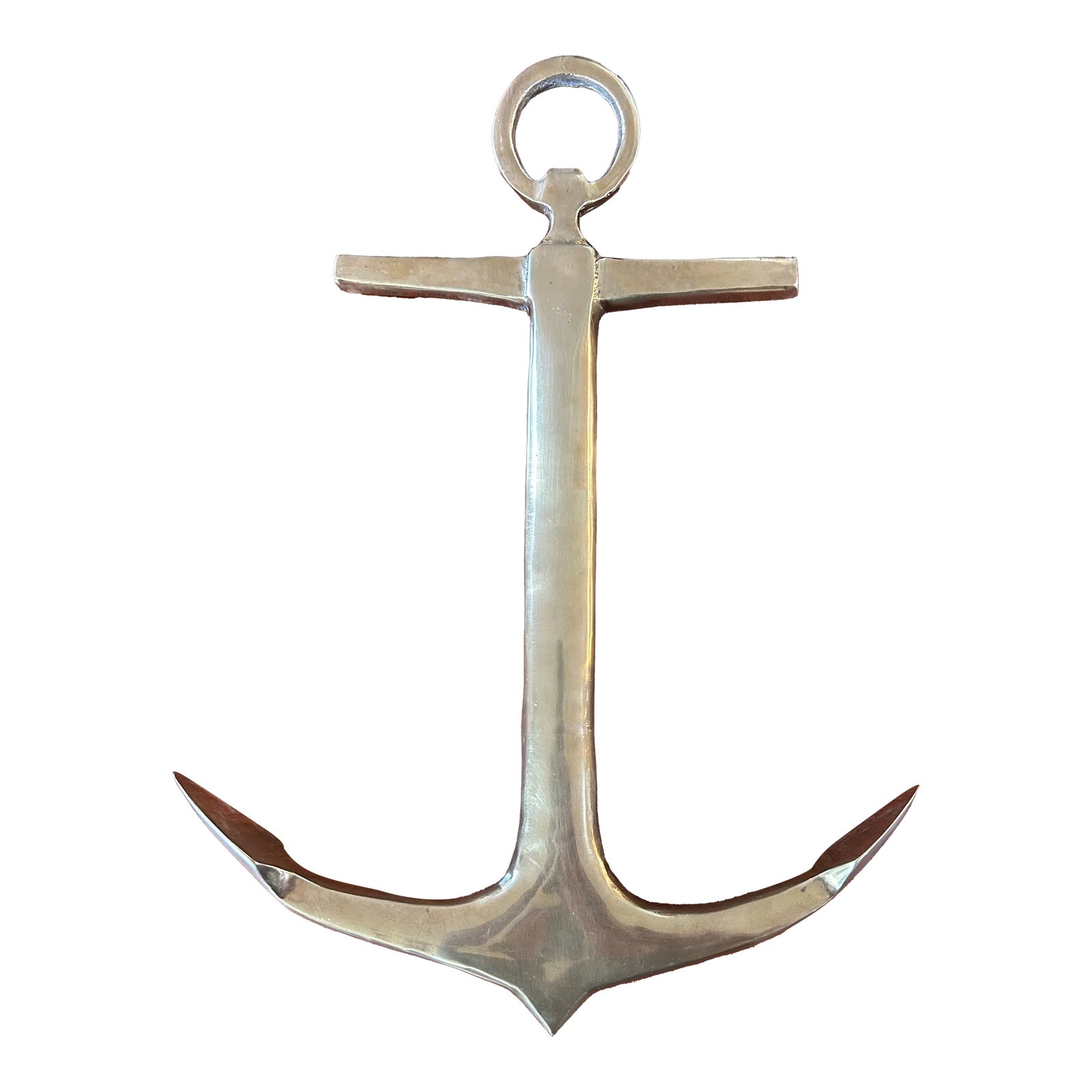 Vintage Solid Brass Nautical Anchor Wall Hanging | Chairish