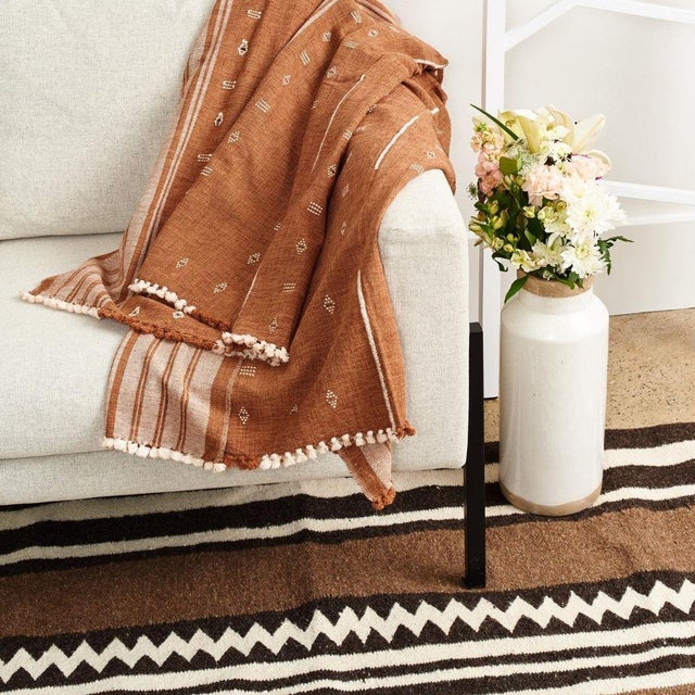 Handwoven Earthy Brown Reyti Organic Cotton Throw By Studio Variously ...